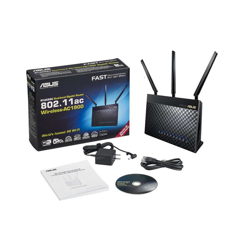 ASUS RT-AC68U AC1900 WiFi 5 Dual-Band AiMesh Gigabit Wireless Router ...