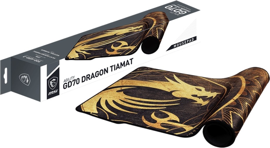 MSI AGILITY GD70 DRAGON TIAMAT Extra Large Gold Extended Mouse Pad ...