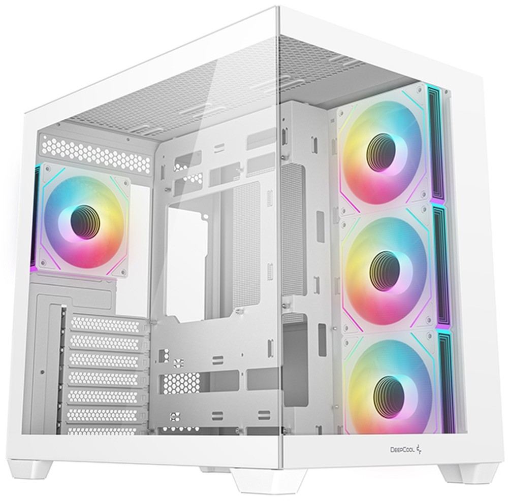 DeepCool R-CG530-WHADA4-G-1 CG530 4F WH ARGB Tempered Glass Steel White ...