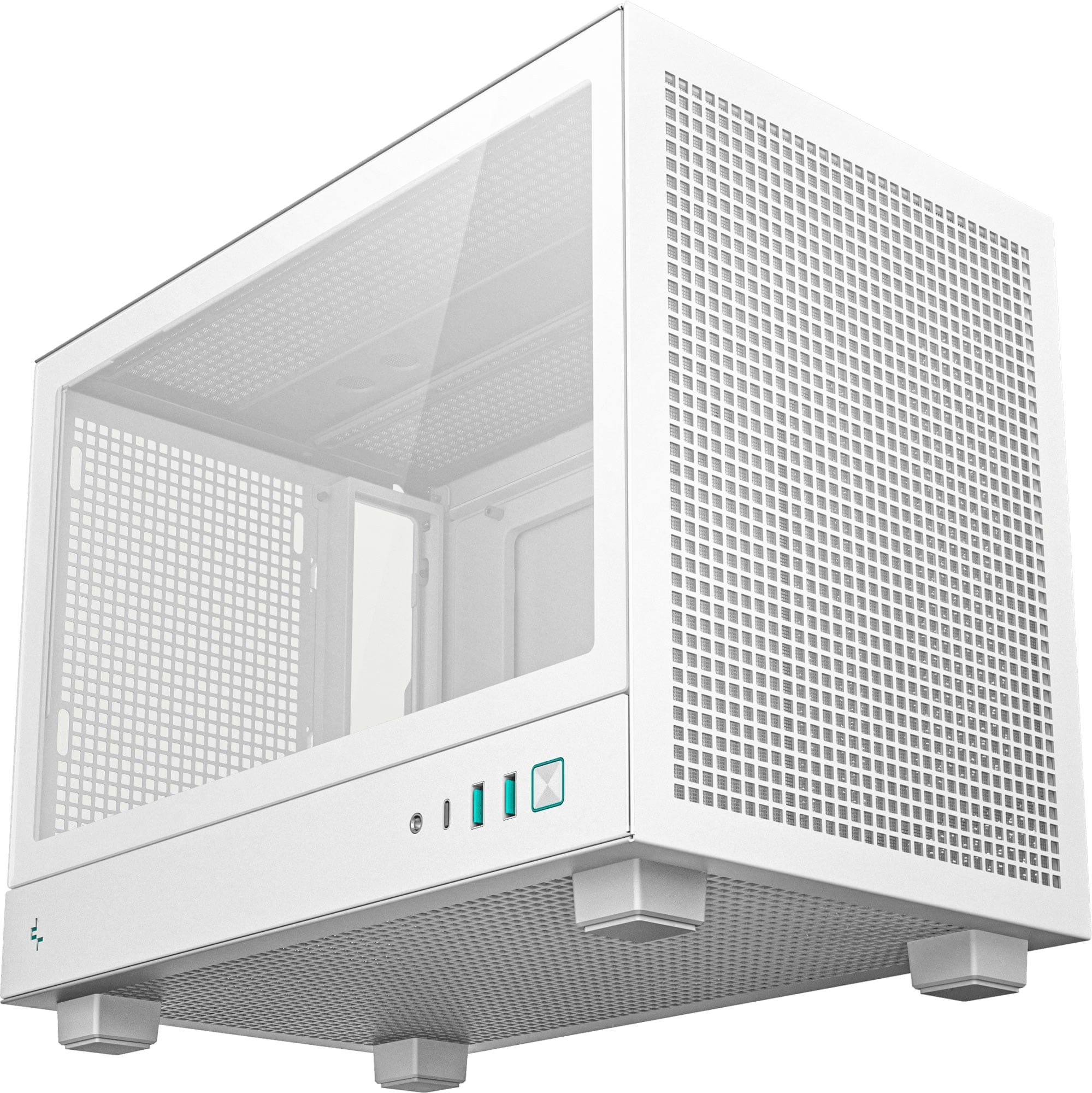 DeepCool R-CH160-WHNGI0-G-1 CH160 WH Tempered Glass Steel White Mini ...