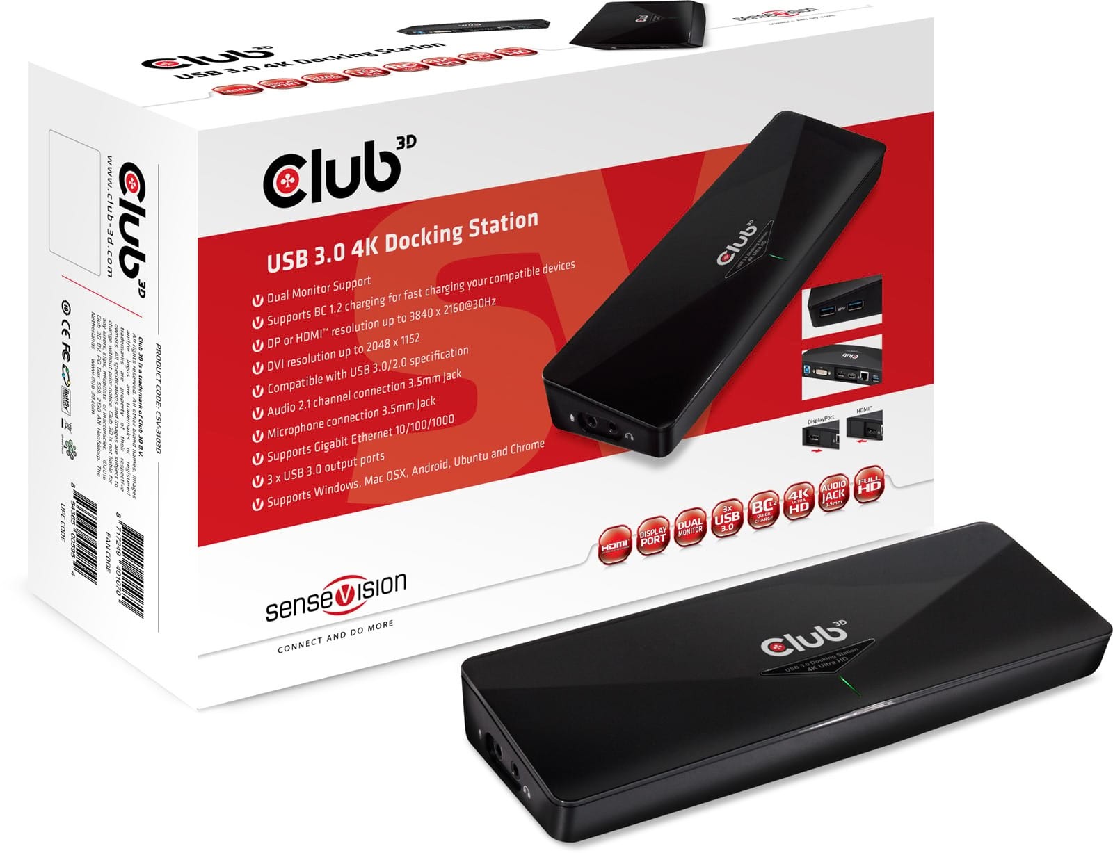 Club 3D CSV-3103D USB 3.0 4K Docking Station - Wootware