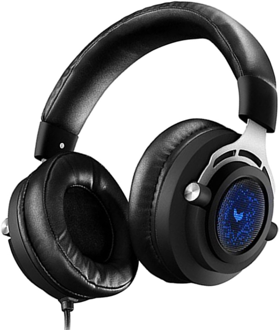 VPRO VH300 Virtual 7.1 Blue LED Black Wired Gaming Headset - Wootware