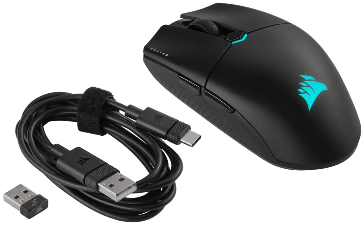Corsair CH-931C111-AP Katar Elite 26,000 DPI Black Wireless Optical Gaming Mouse - Wootware