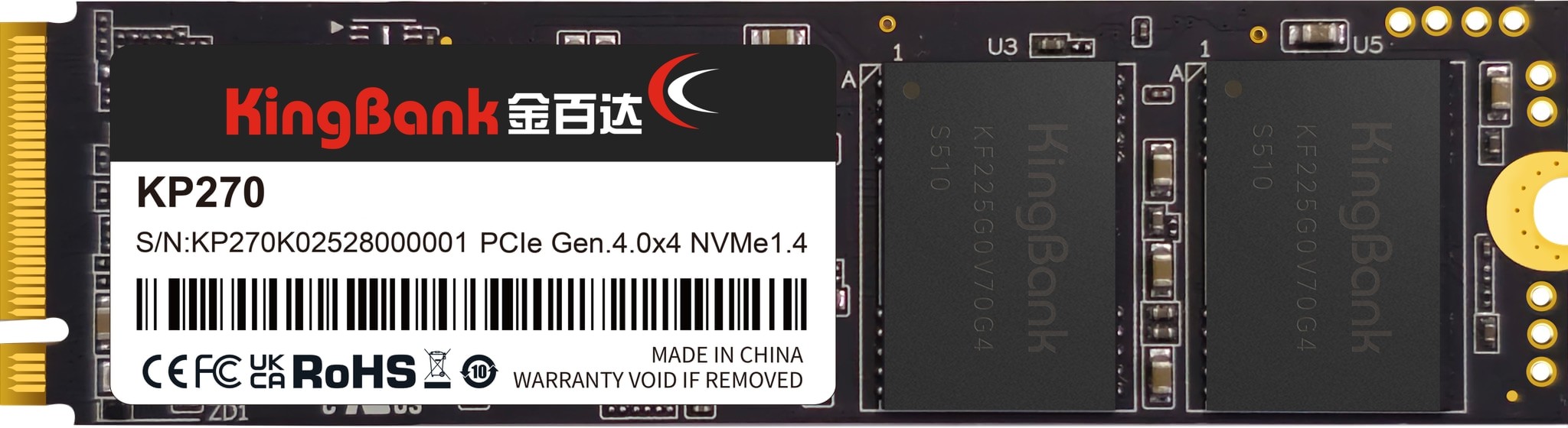 KingBank KP270 SoarBlade 1TB PCIe 4.0 x4 NVMe M.2 2280 Solid State ...