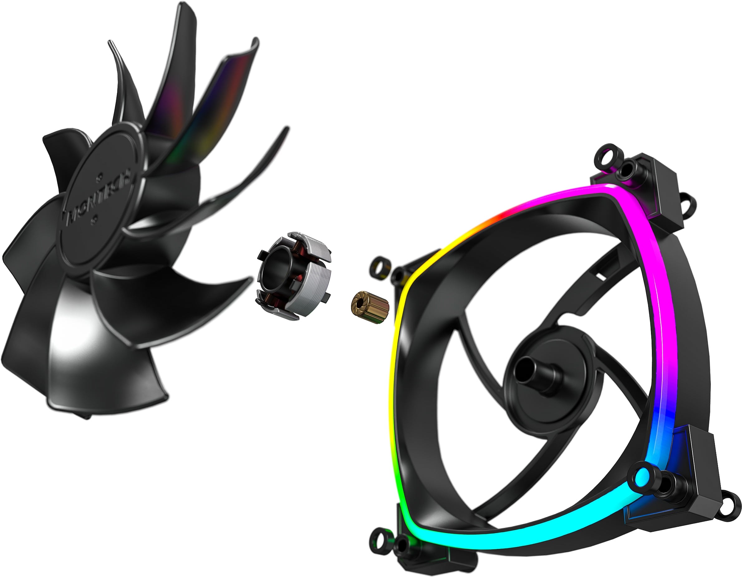 Montech RX120 ARGB 120mm PWM Reverse Black Case Fan - Wootware