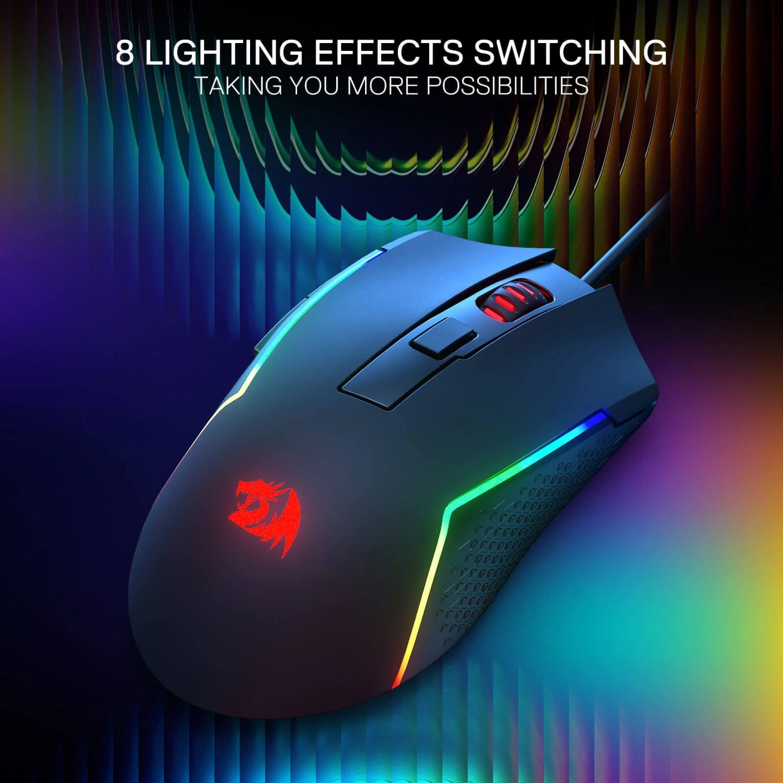 Redragon RD-M616-RGB TRIDENT RGB 10,000 DPI Black Wired Gaming Mouse ...