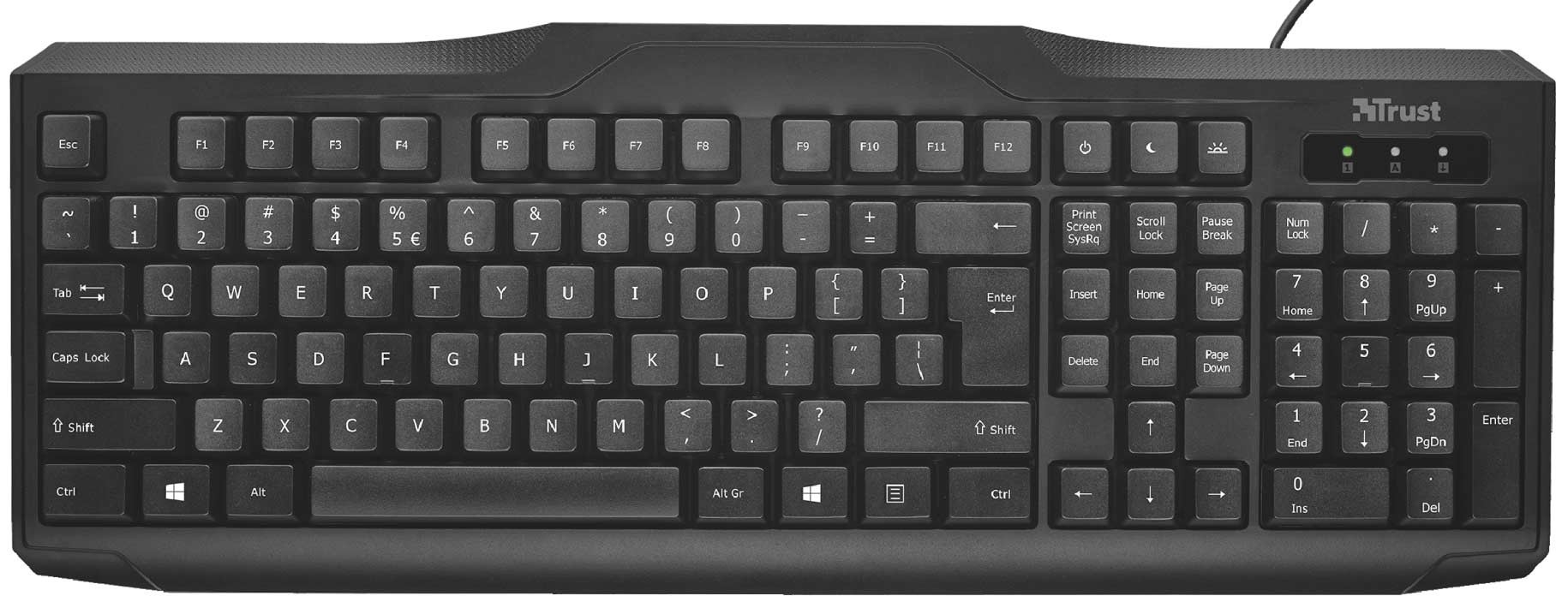 Trust 20517 ClassicLine Wired Black Keyboard - Wootware